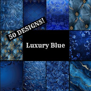 Luxury Blue Journal Paper, Luxury Blue Printable Paper, Vintage Luxury ...