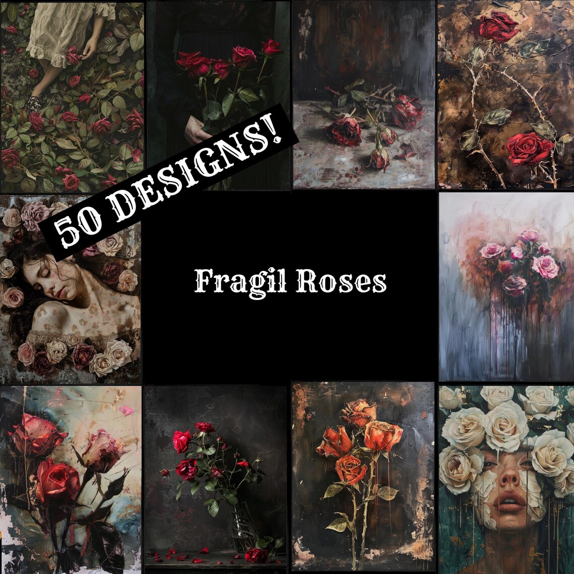 Fragile Roses Journal Paper: Vintage Scrapbook Printables (digital ...