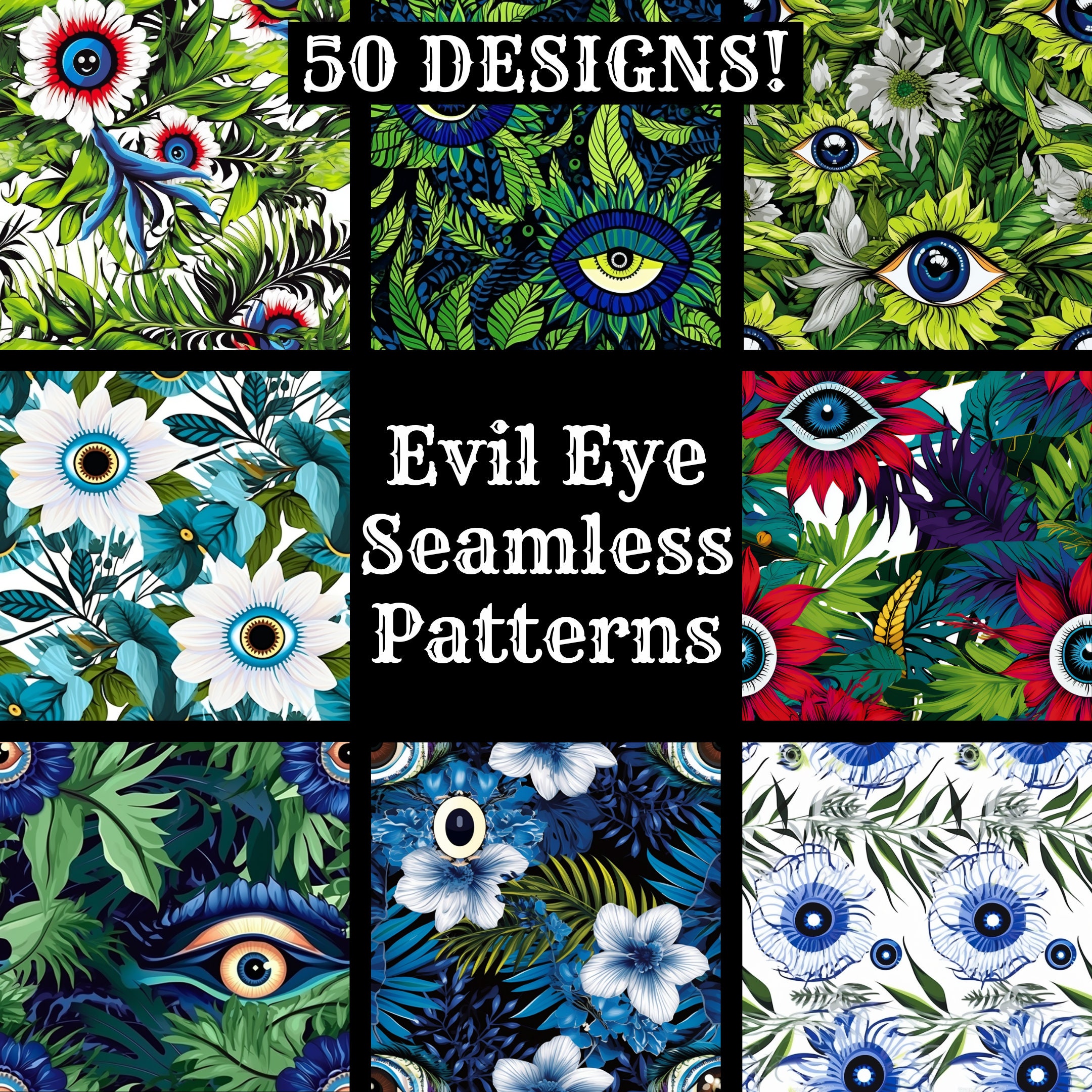 Evil Eye Seamless Digital Paper Printable Scrapbook Paper - Etsy