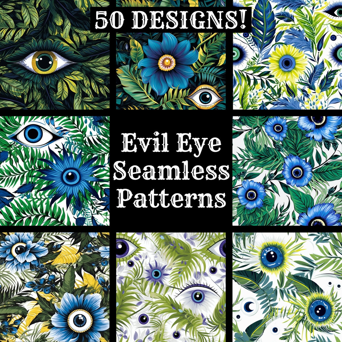 Evil Eye Seamless Digital Paper Printable Scrapbook Paper - Etsy