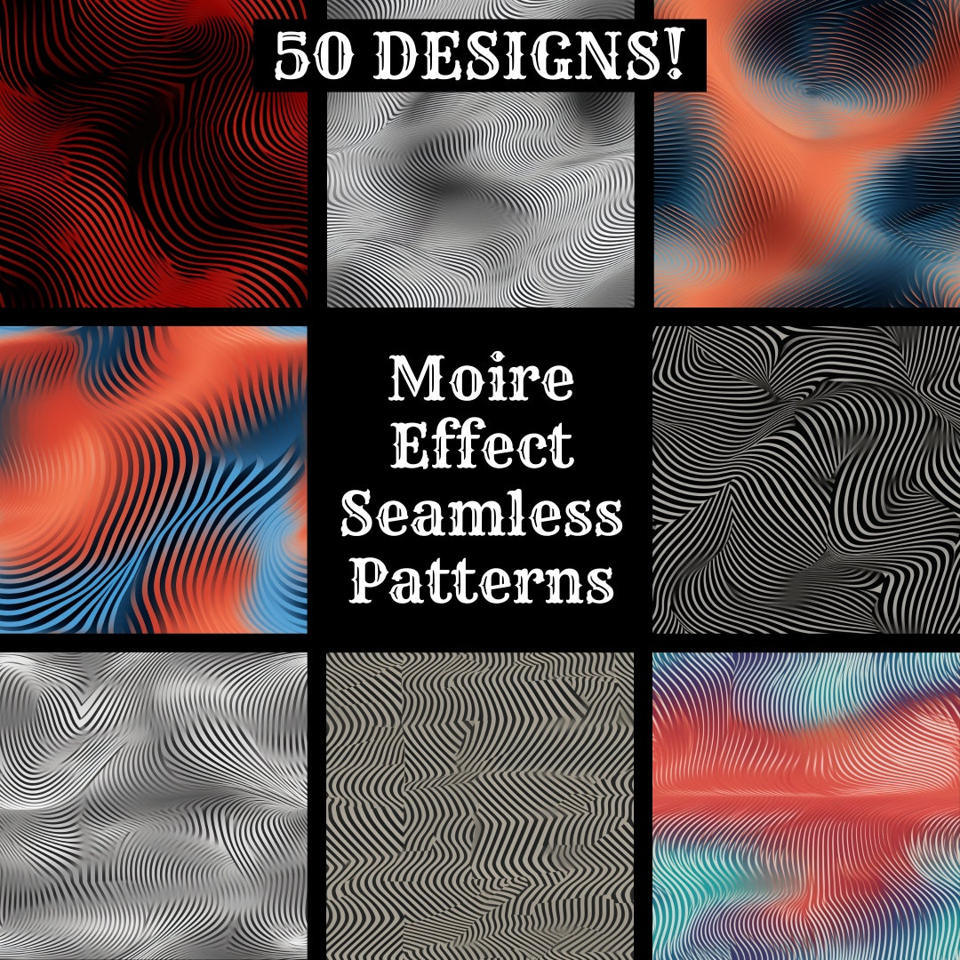 Moire Effect Seamless Digital Paper, Printable Scrapbook Paper Seamless ...