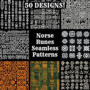 Norse Runes Seamless Digital Paper, Printable Scrapbook Paper Seamless ...