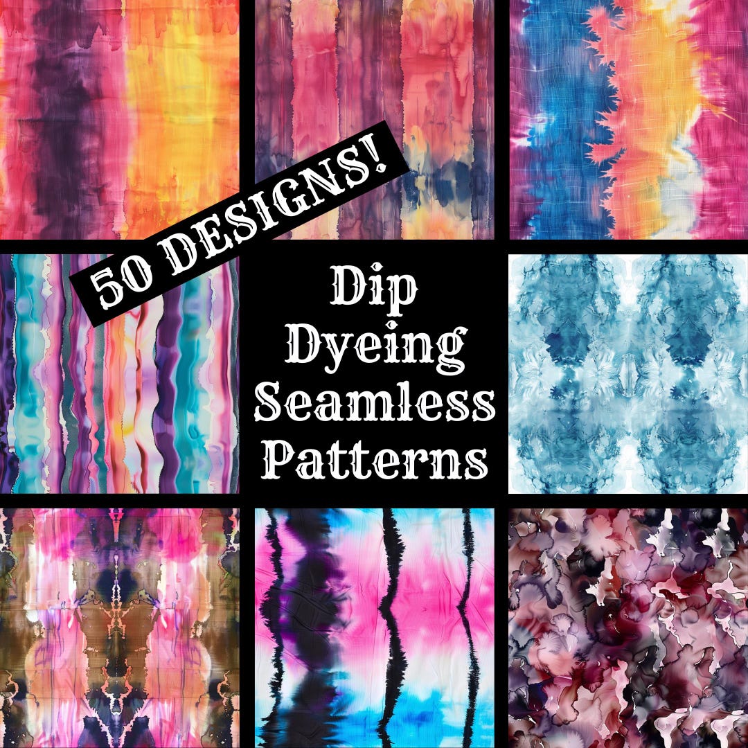 Dip Dye Seamless Pattern: 50 PNG Digital Papers (1024x1024 Px) - Etsy