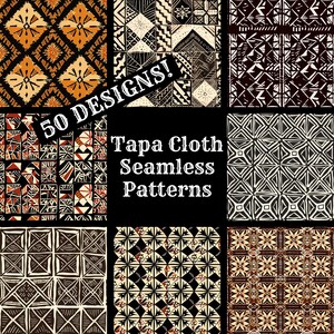 Tapa Cloth Seamless Patterns: Printable Scrapbook Paper (digital ...