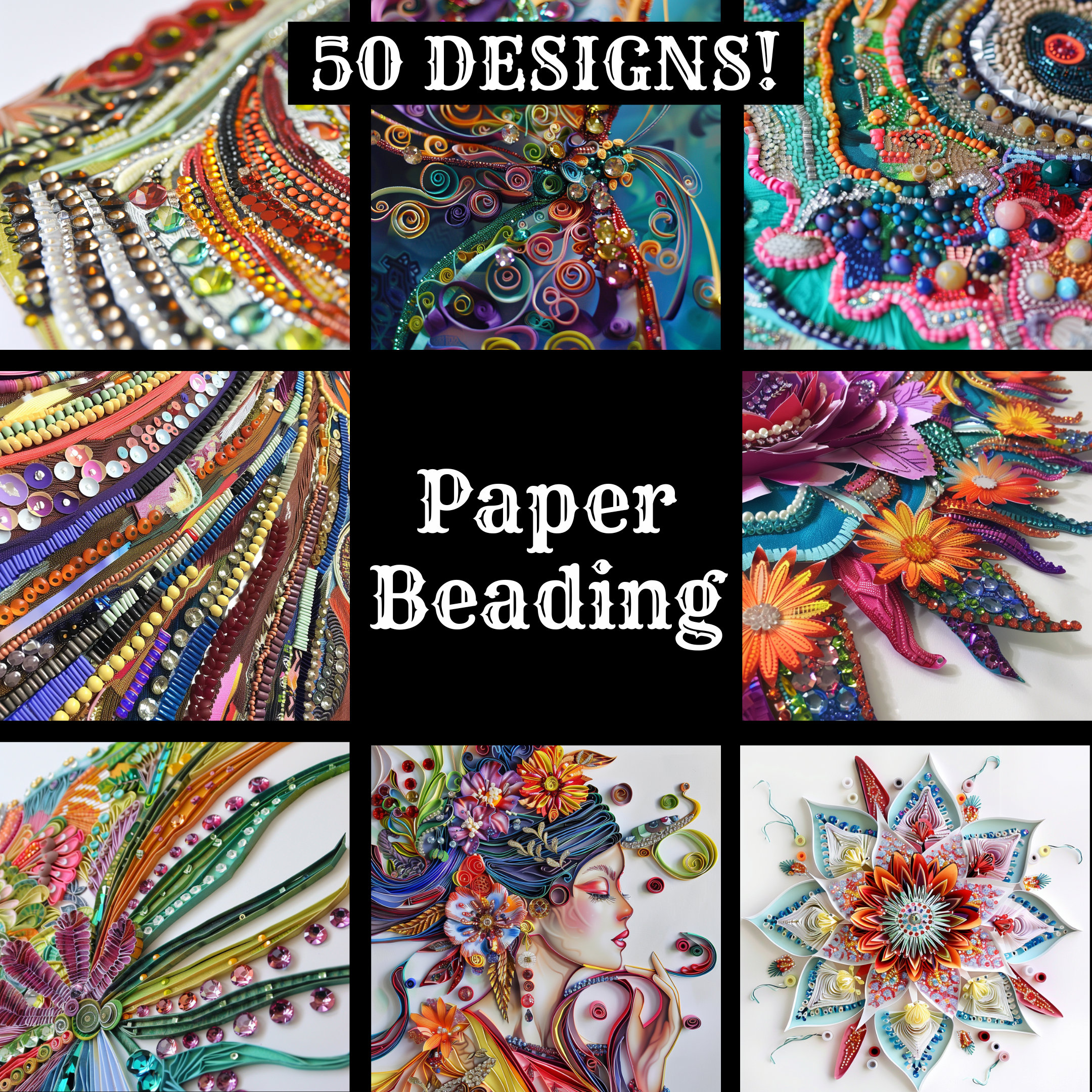 Paper Beading Digital Paper, Scrapbook Journal Inserts (PNG) - Etsy