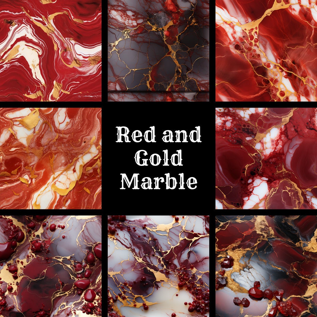 Seamless Red and Gold Marble Digital Paper Printable - Etsy