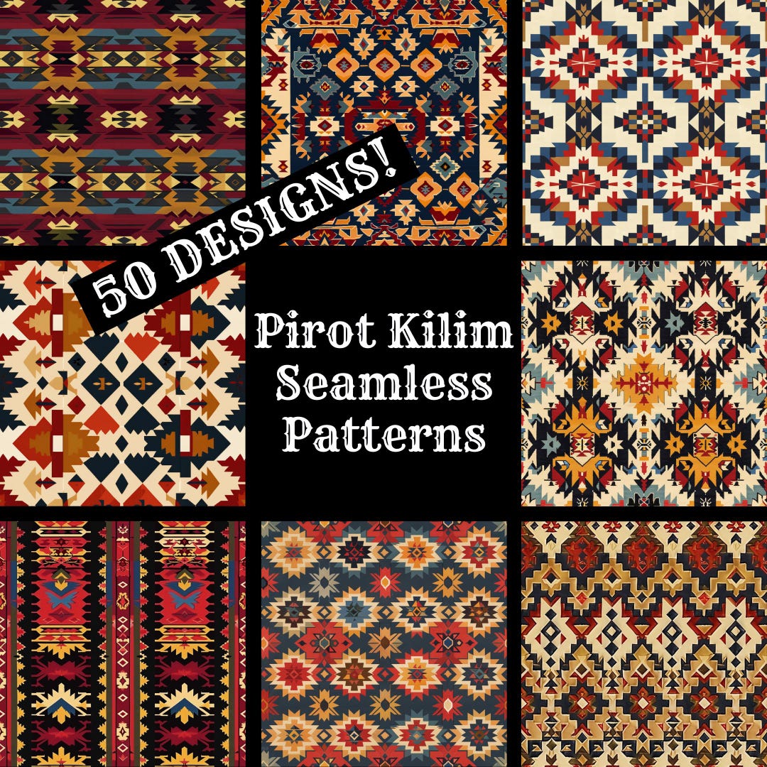 Pirot Kilim Seamless Pattern: Printable Scrapbook Paper (digital ...