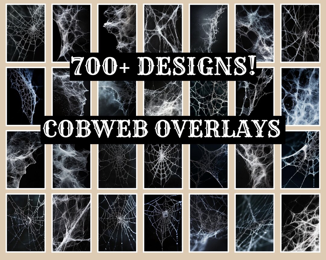 700+ Cobweb Halloween Overlays, Photoshop Overlay, Spiderweb, Gossamer ...