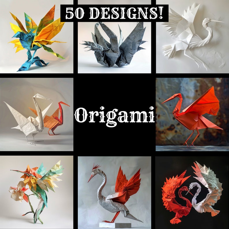 Origami Paper, Origami Printable Paper, Vintage Origami, Origami ...