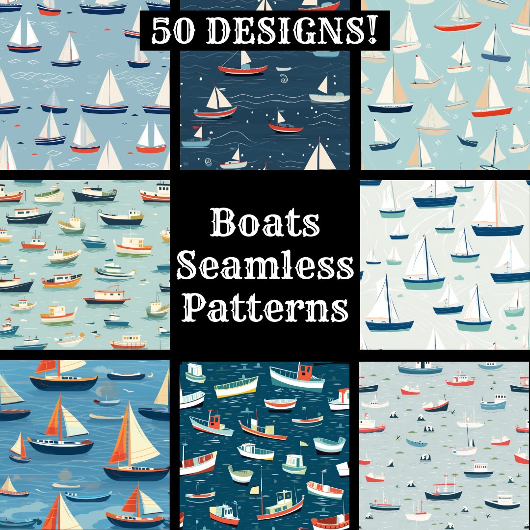 Boats Seamless Digital Paper, Printable Scrapbook Paper Seamless ...