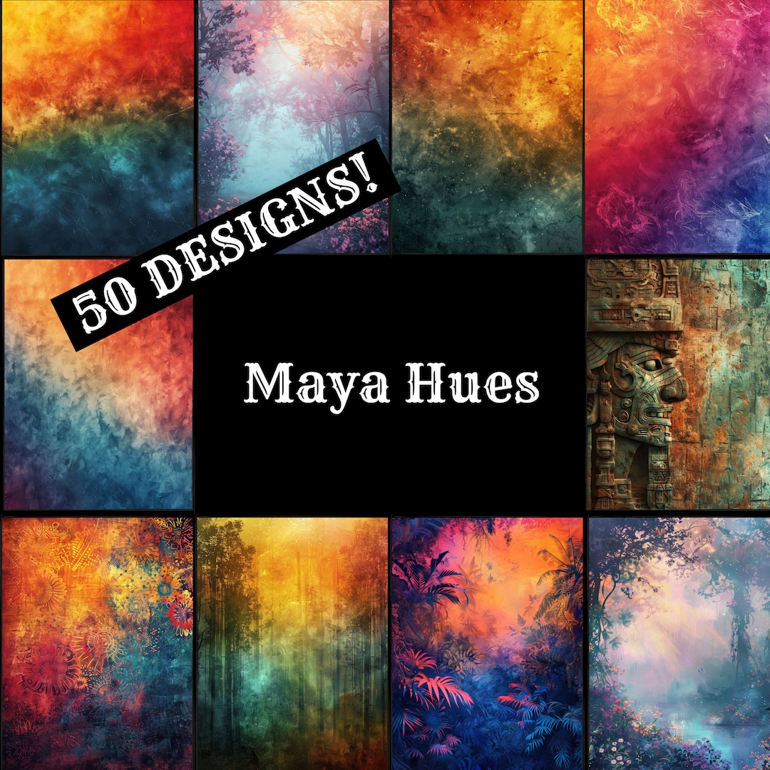 Maya Hues Journal Paper, Maya Hues Printable Paper, Vintage Maya Hues ...