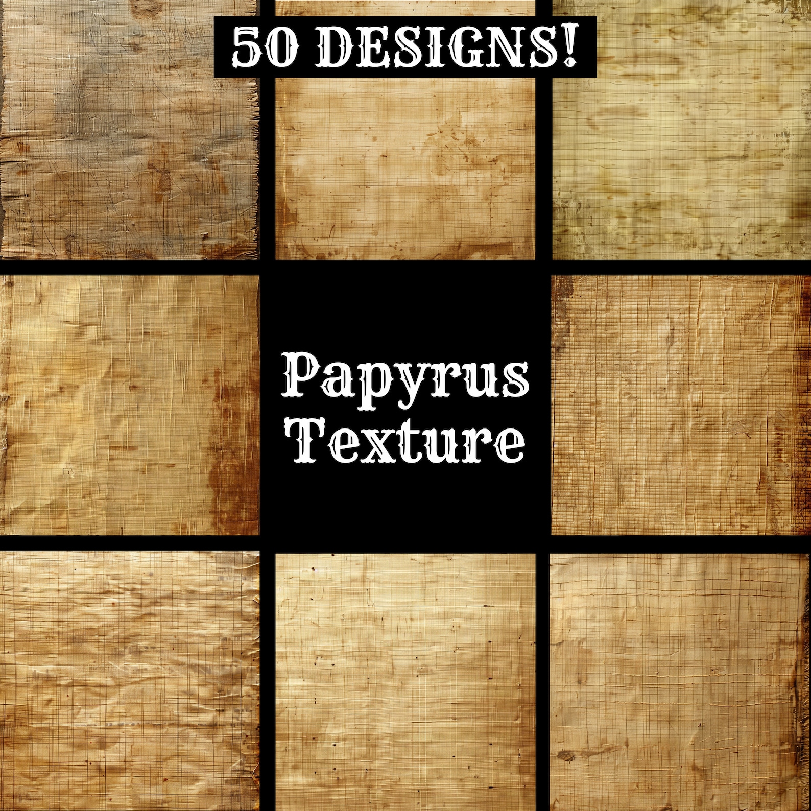 Vintage Papyrus Texture Digital Paper: 50 PNG Designs (digital Download ...