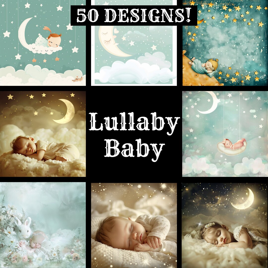Lullaby Baby Paper, Lullaby Baby Printable Paper, Vintage Lullaby Baby ...