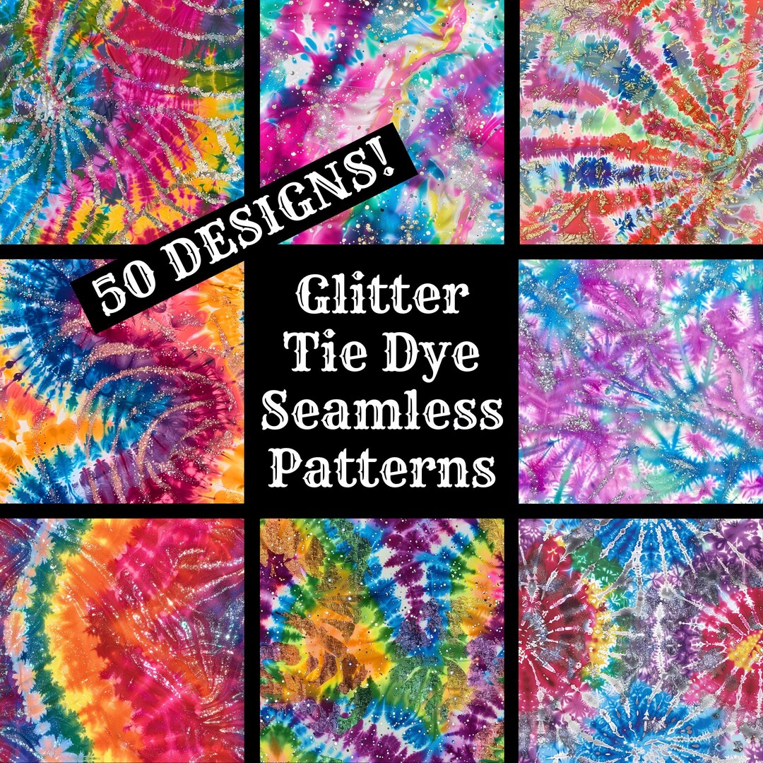 Glitter Tie Dye Seamless Digital Paper, Glitter Tie Dye Printable ...