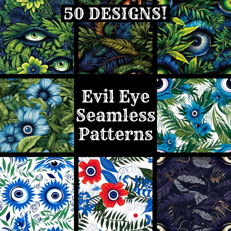 Evil Eye Seamless Digital Paper Printable Scrapbook Paper - Etsy