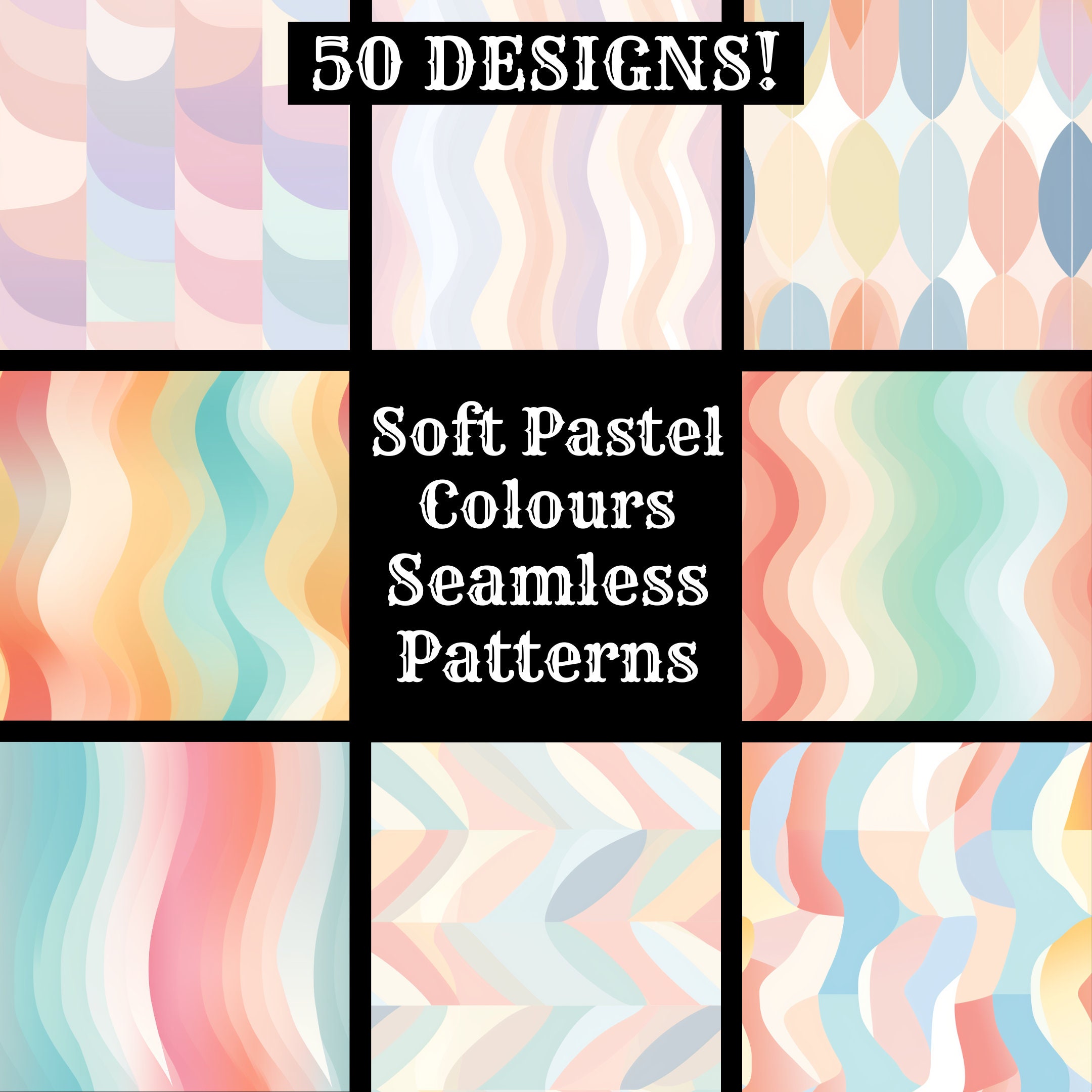 Soft Pastel Colours Seamless Digital Paper, Printable Scrapbook Paper ...