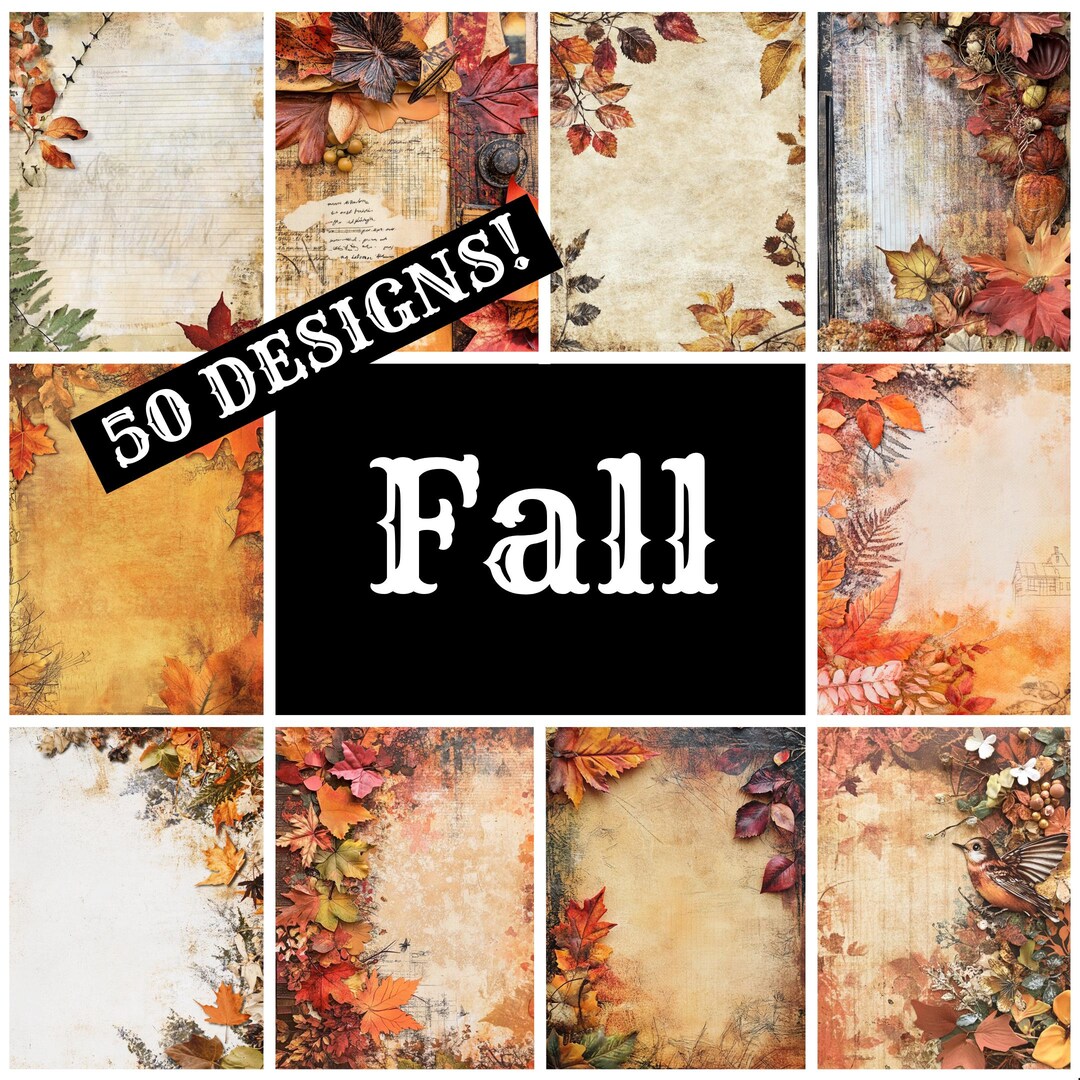 Fall Journal Paper, Fall Printable Paper, Vintage Journal Supplies ...