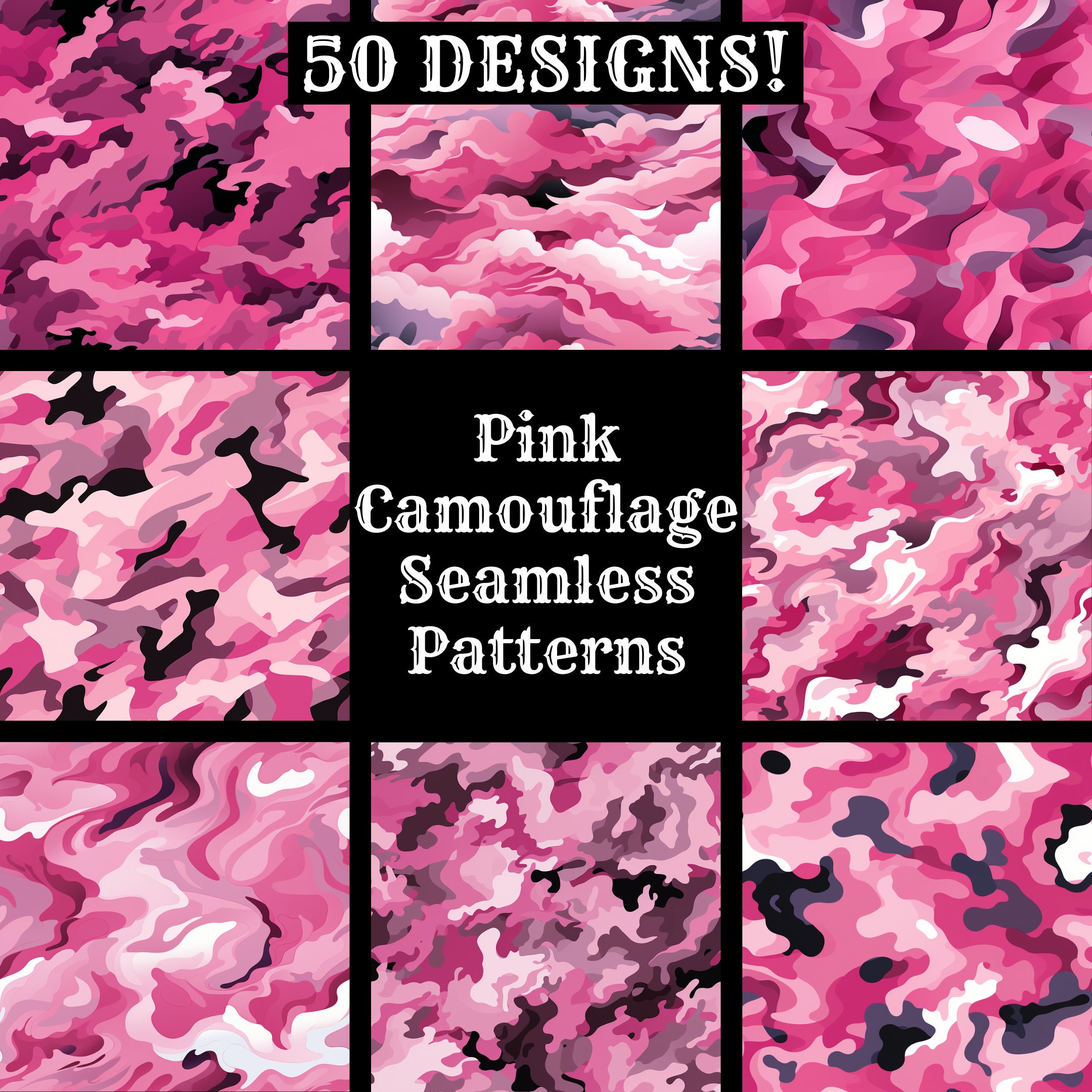 Pink Camouflage Seamless Digital Paper Printable Scrapbook - Etsy