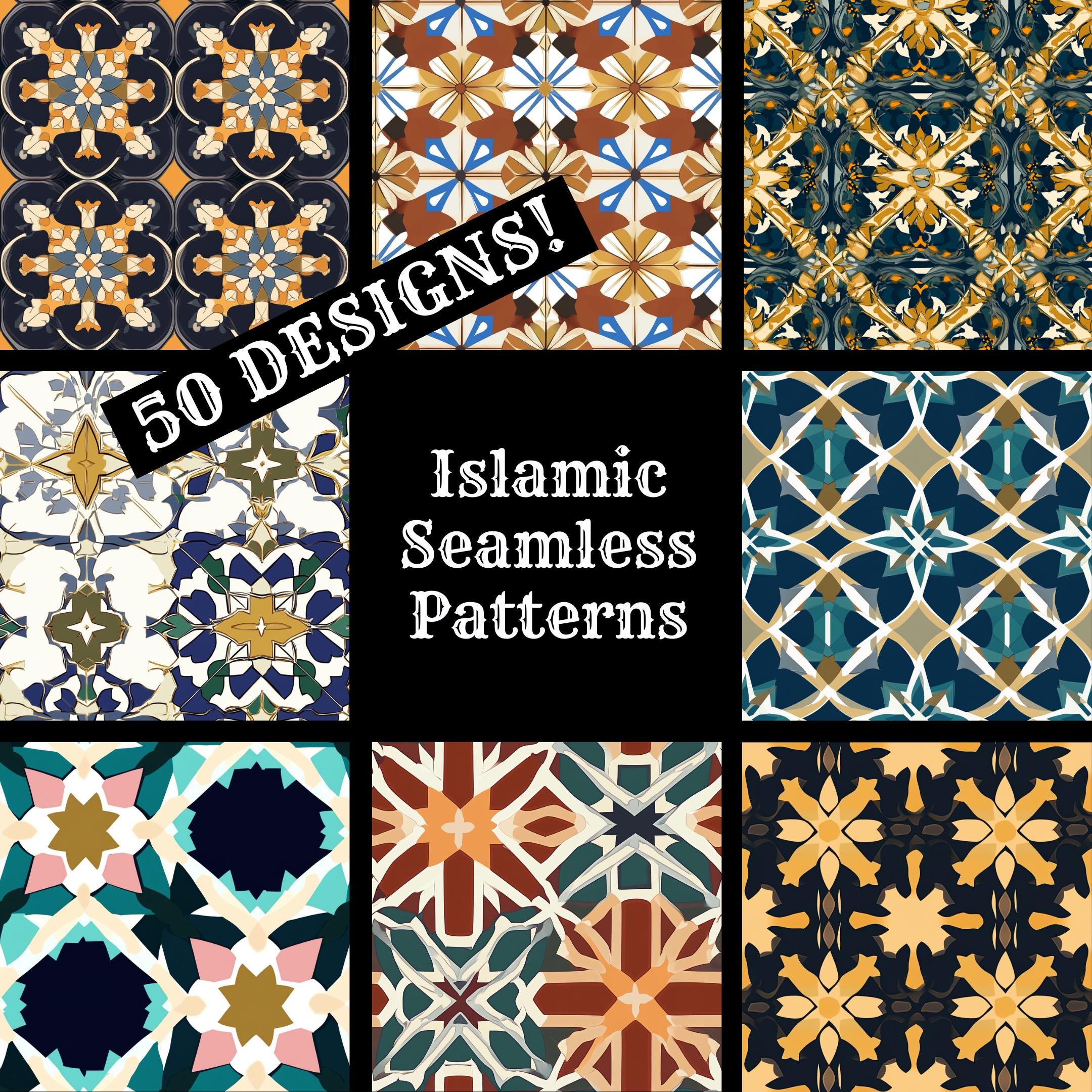 50 Islamic Seamless Patterns: Digital Scrapbook Paper (PNG, 300 Dpi) - Etsy
