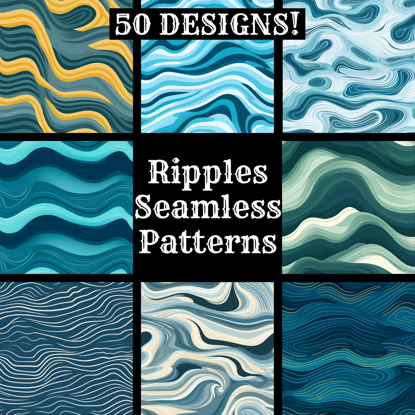 Ripples Seamless Digital Paper, Printable Scrapbook Paper Seamless ...