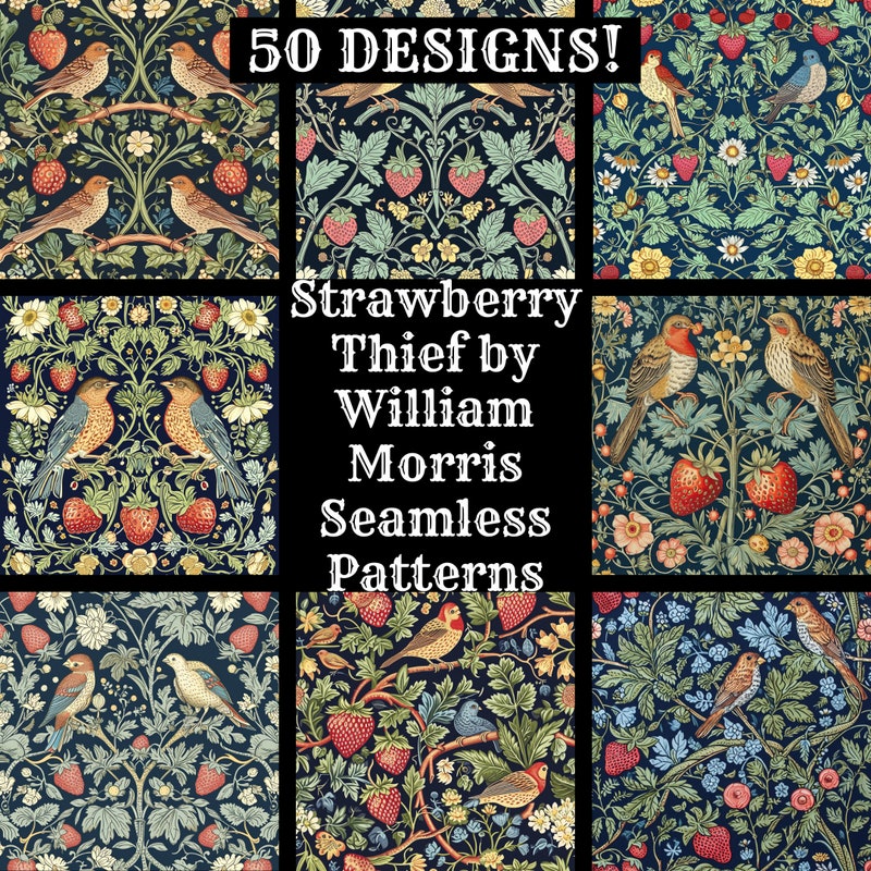 Strawberry Thief Clip Art - Etsy