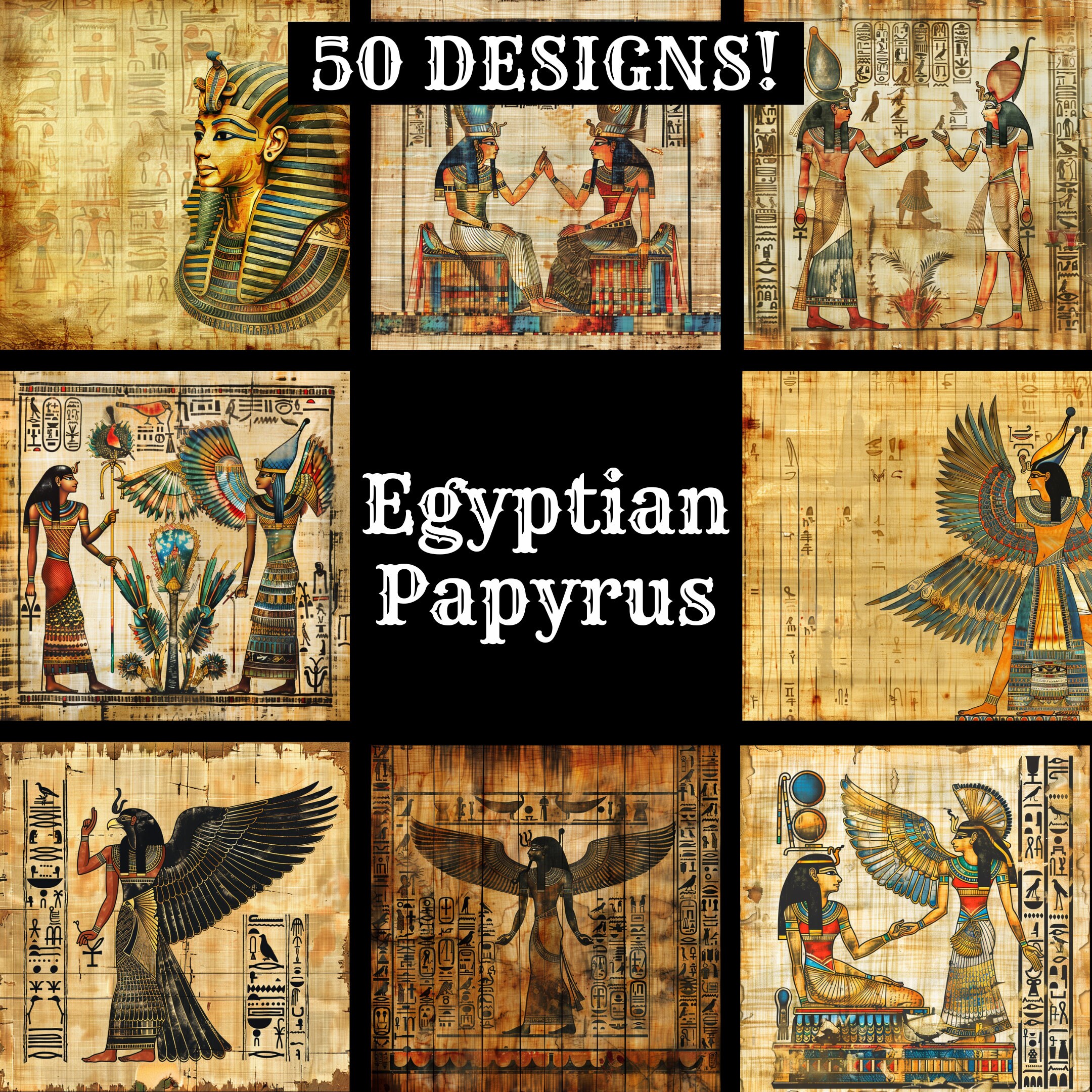 Egyptian Papyrus Paper, Egyptian Papyrus Printable Paper, Vintage ...