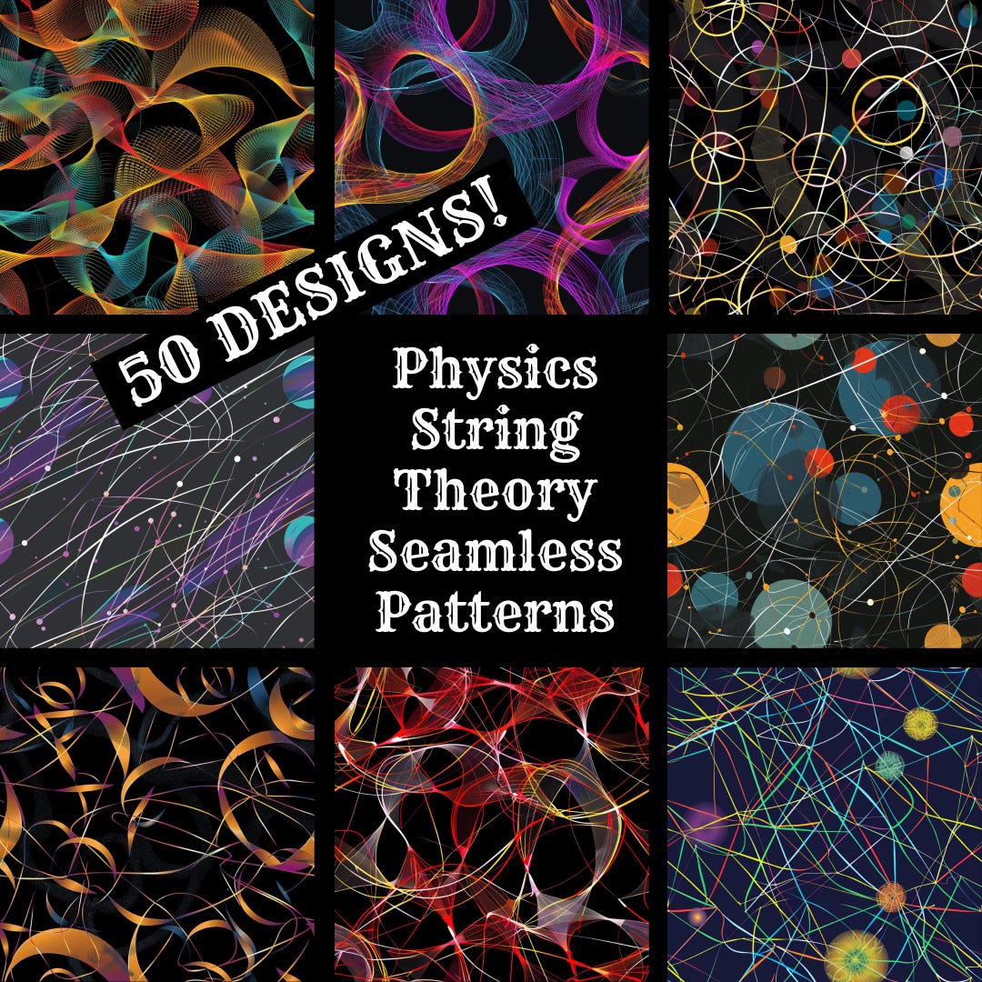 Physics String Theory Seamless Digital Paper, Printable Scrapbook Paper ...
