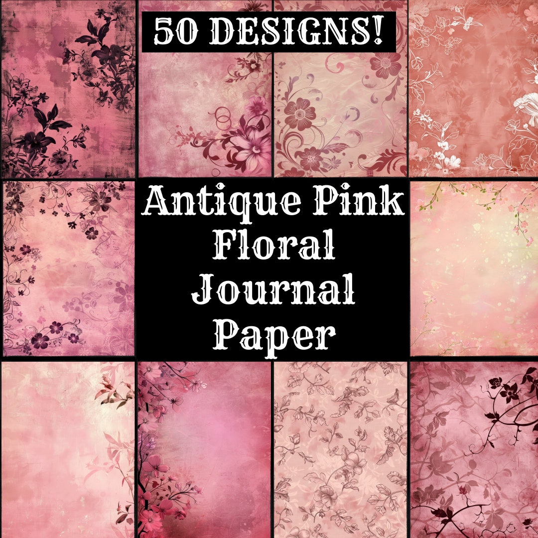 Antique Pink Floral Journal Paper: Vintage Scrapbook (digital Download ...