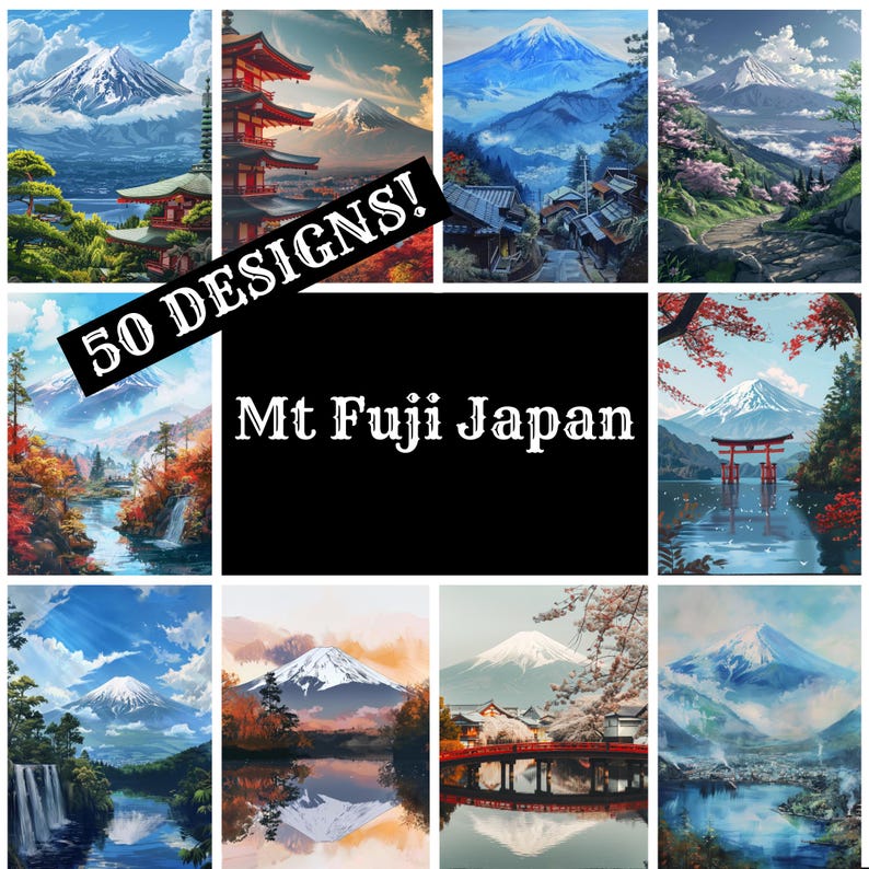 Mt Fuji Japan Journal Paper: Vintage Scrapbook Inserts (digital ...