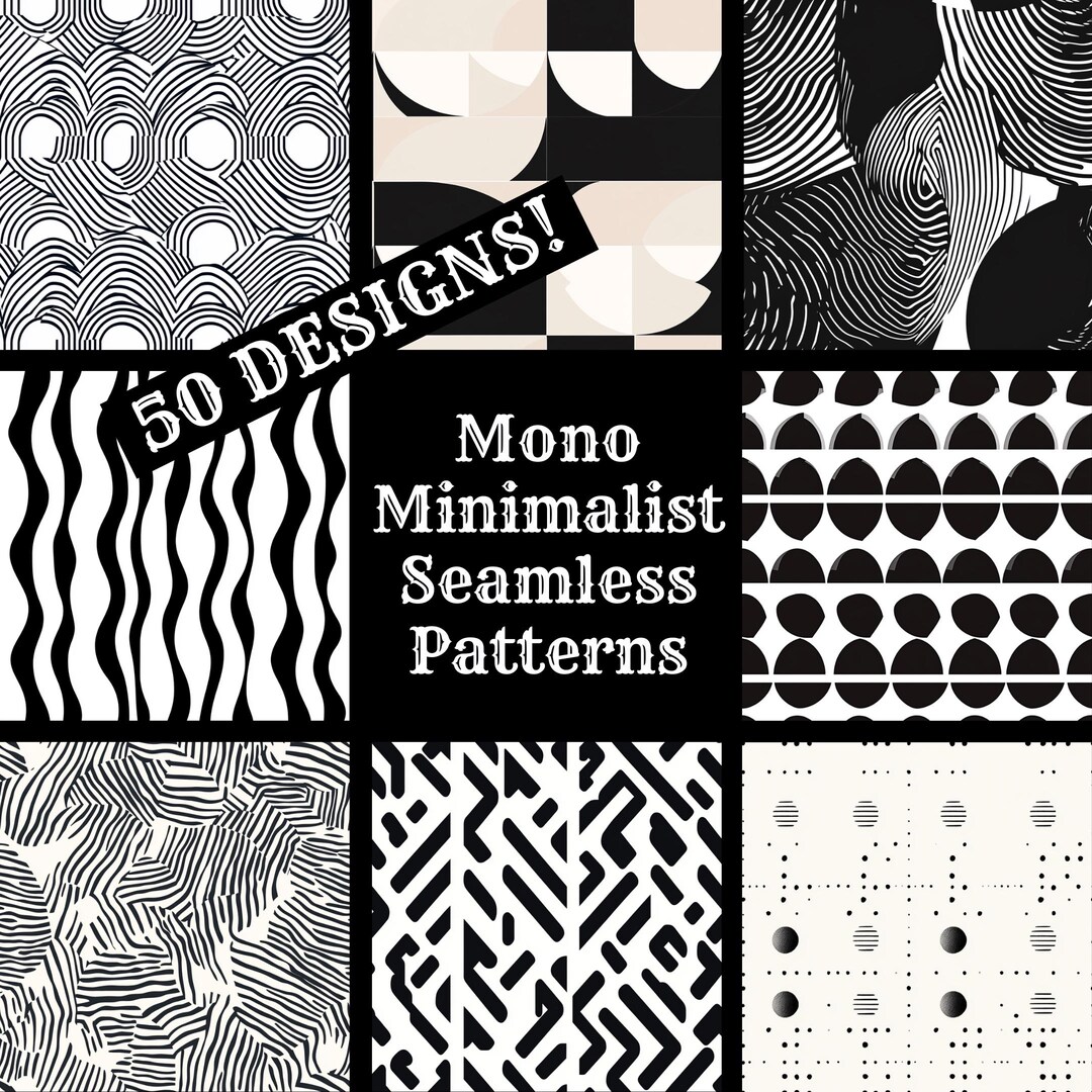 Minimalist Seamless Pattern: Mono Digital Paper (PNG, 300 Dpi) (digital ...