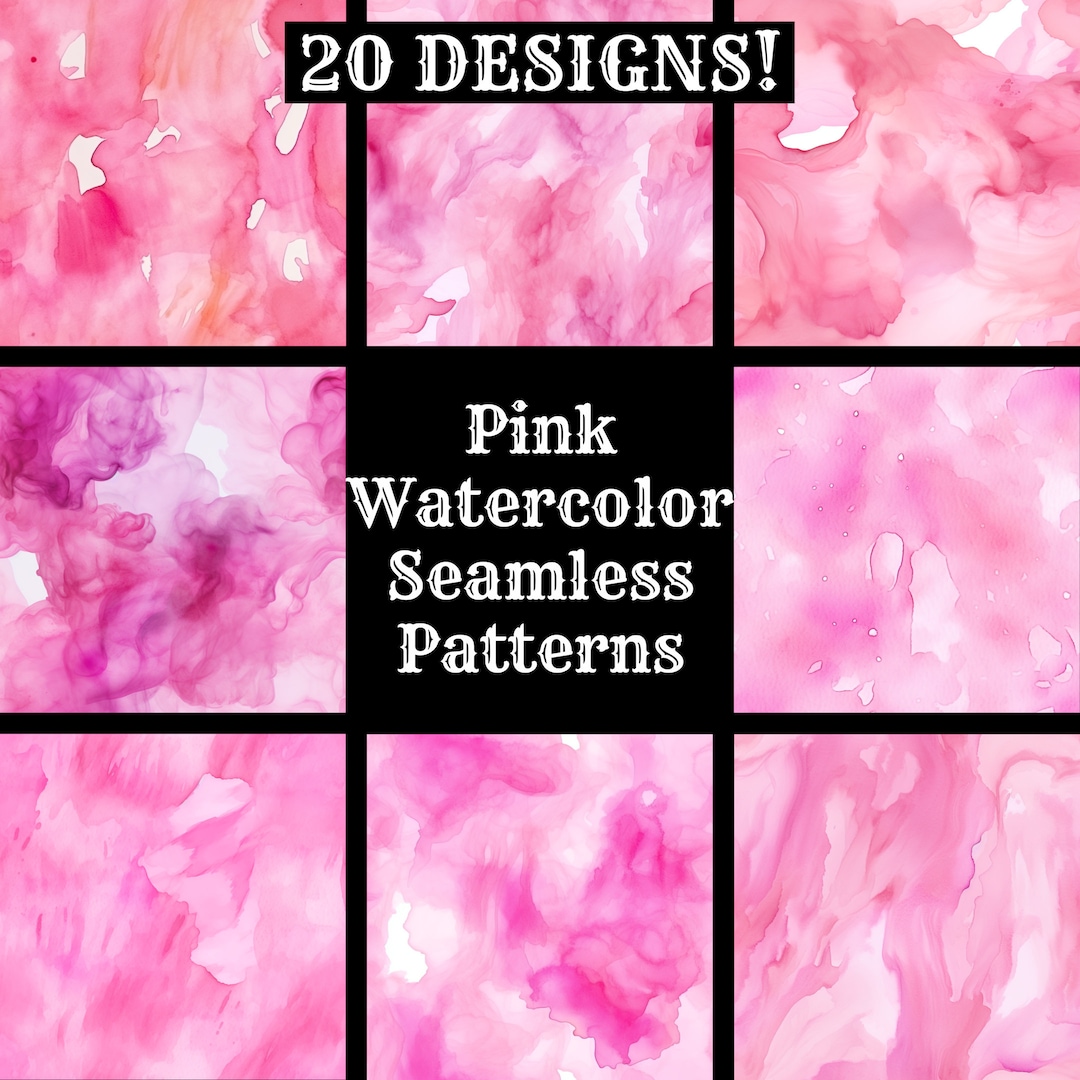 Pink Watercolor Seamless Digital Paper, Printable Scrapbook Paper ...