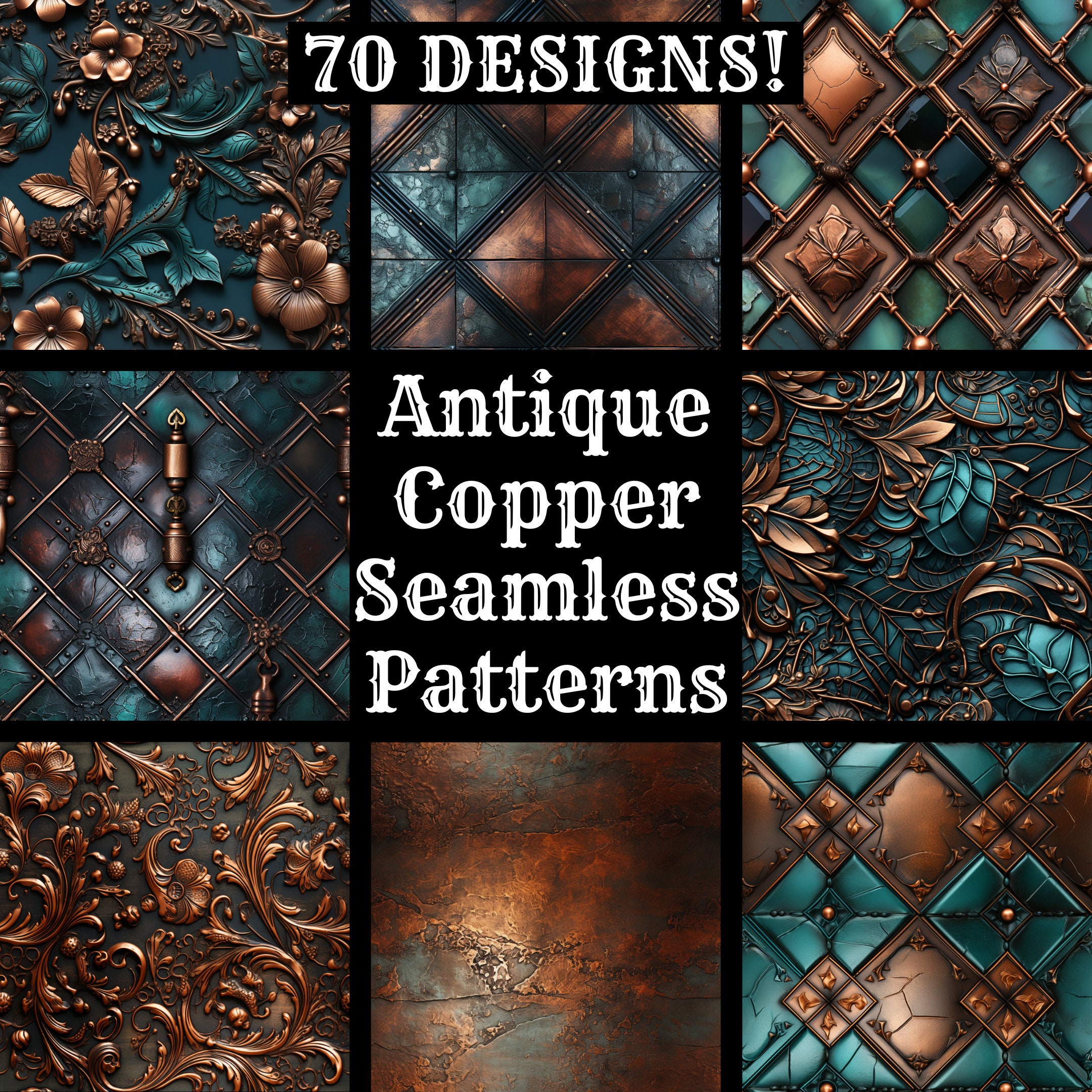 Antique Copper Seamless Digital Paper, Printable Scrapbook Paper ...