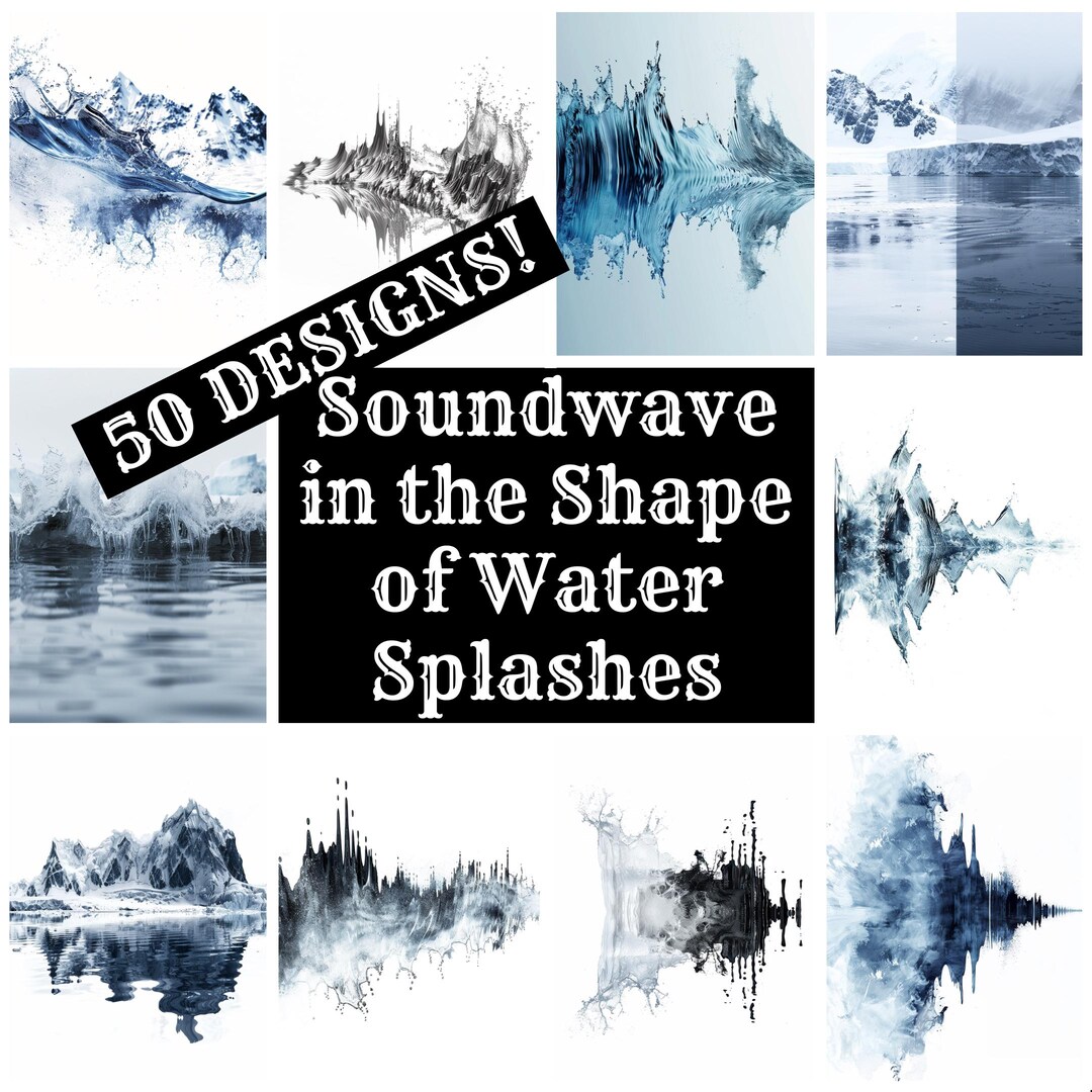 Water Splash Soundwave Journal Paper: Vintage Scrapbook Inserts (PNG ...