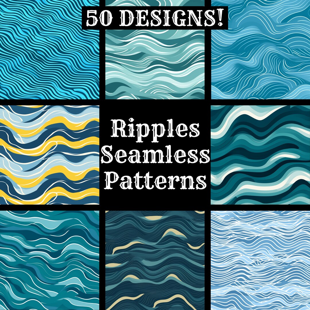 Ripples Seamless Digital Paper, Printable Scrapbook Paper Seamless ...