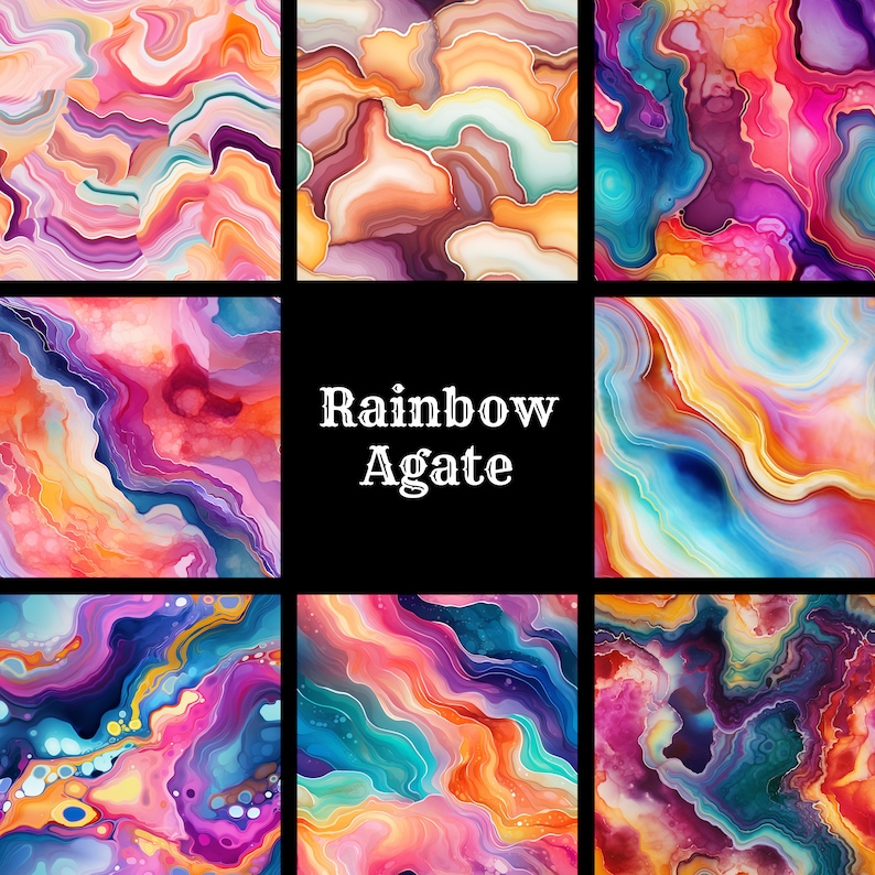 Colorful Agate Seamless Digital Paper for Scrapbooking and Home Decor ...