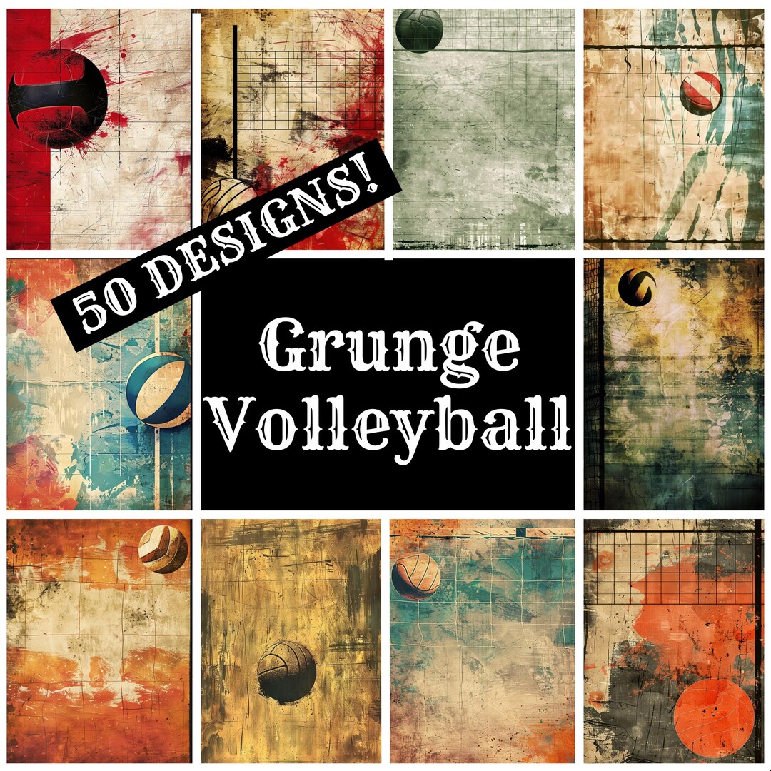 Grunge Volleyball Journal Paper, Grunge Volleyball Printable Paper ...