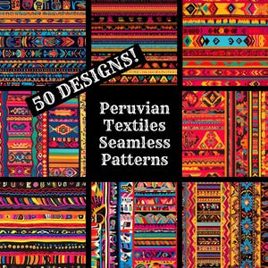 Peruvian Textiles Seamless Digital Paper, Printable Scrapbook Paper ...