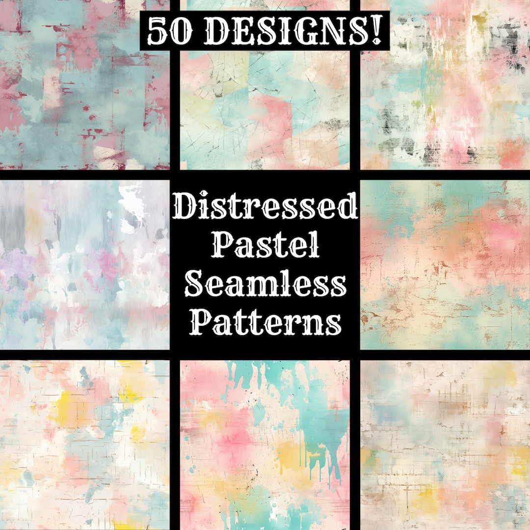 Distressed Pastel Seamless Digital Paper, Printable Scrapbook Paper ...