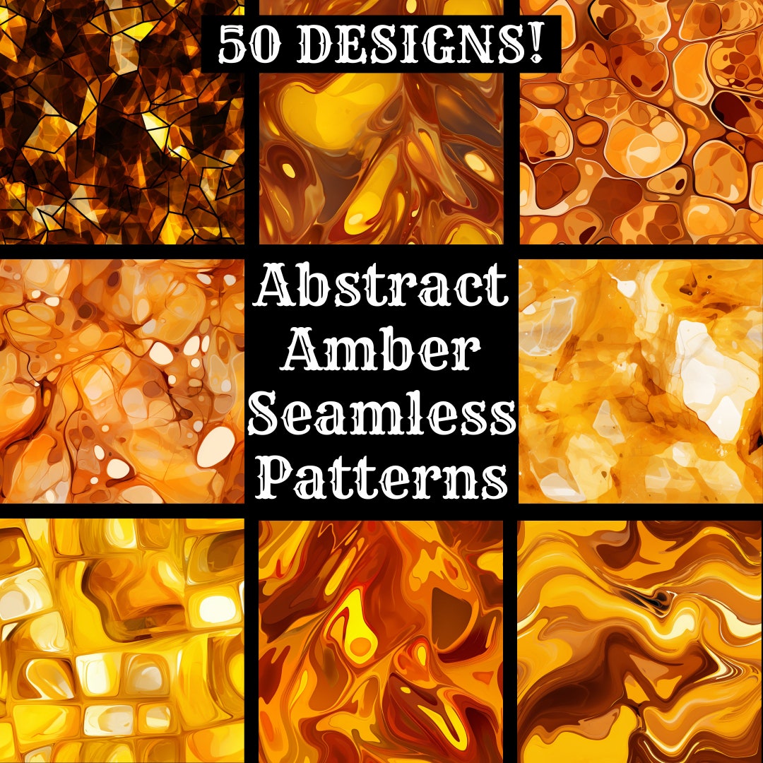 Abstract Amber Seamless Patterns: 50 PNG Digital Papers (digital ...