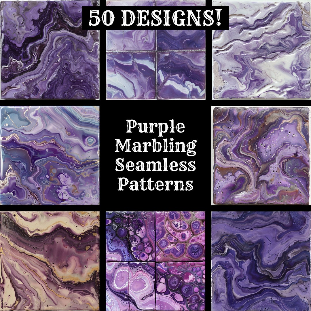 Purple Marbling Seamless Digital Paper, Purple Marbling Printable ...