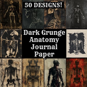 Dark Grunge Anatomy Journal Paper: 50 PNG Designs (digital Download) - Etsy