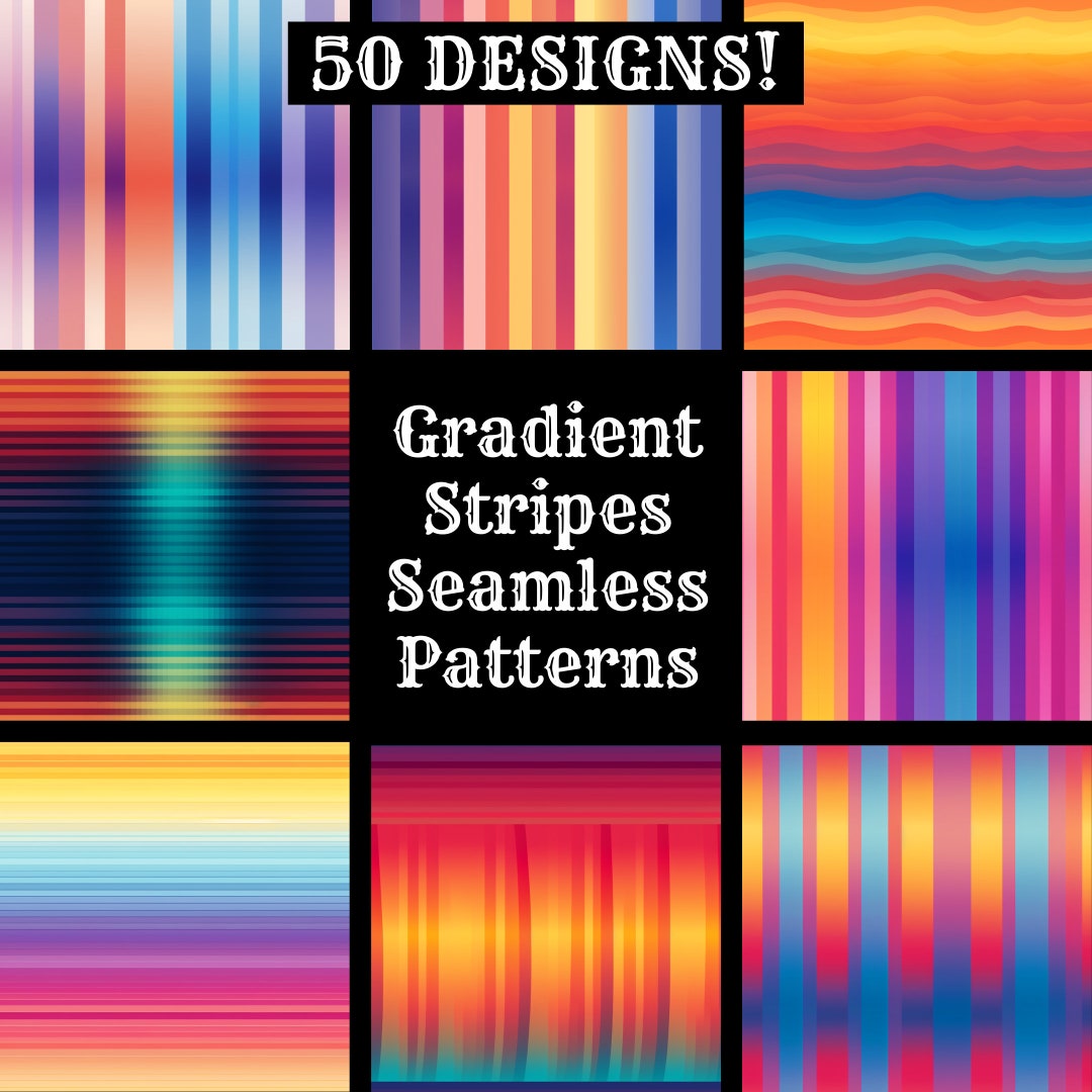 Gradient Stripes Seamless Paper: 50 PNG Designs (digital Download) - Etsy