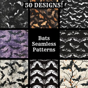 Bats Seamless Digital Paper, Bats Printable Scrapbook Paper Seamless ...