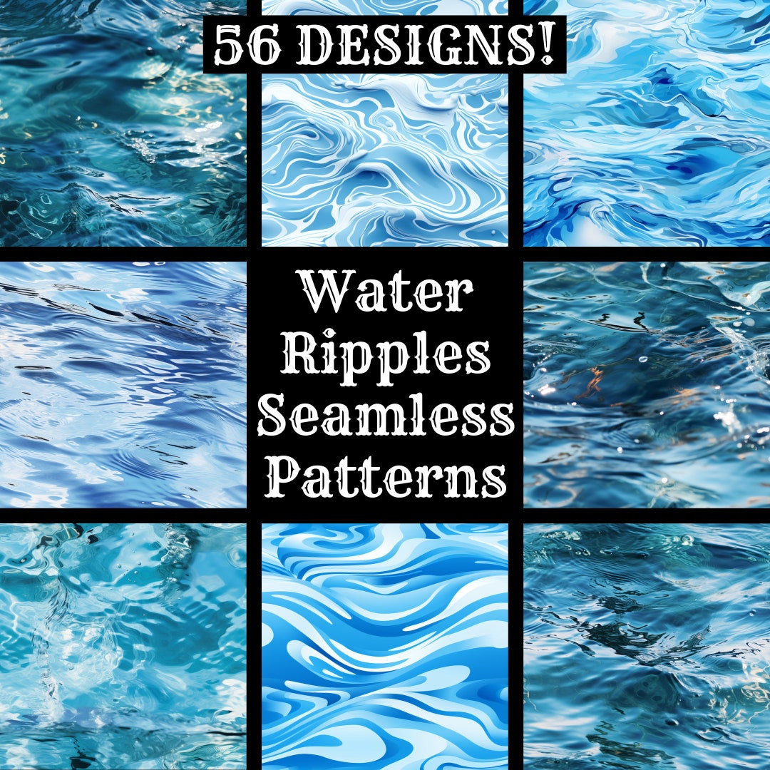 Water Ripples Seamless Digital Paper, Printable Scrapbook Paper ...