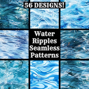 Water Ripples Seamless Digital Paper, Printable Scrapbook Paper ...