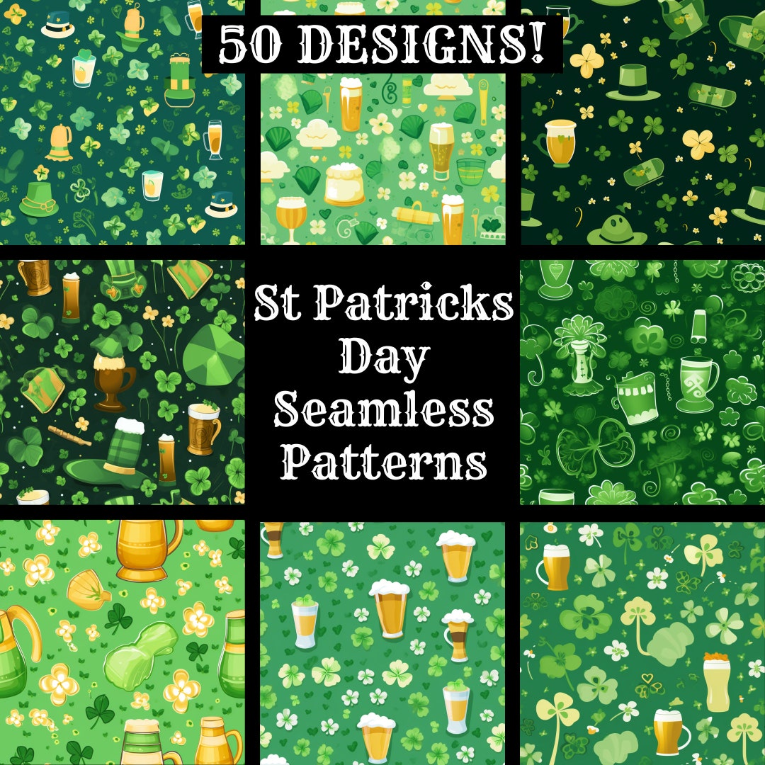 St Patricks Day Seamless Digital Paper, Printable Scrapbook Paper ...