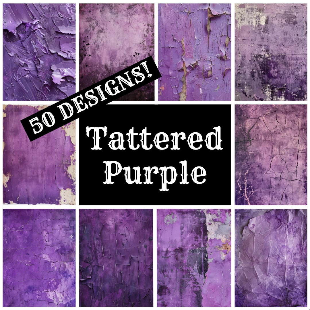 Tattered Purple Journal Paper, Tattered Purple Printable Paper, Vintage ...