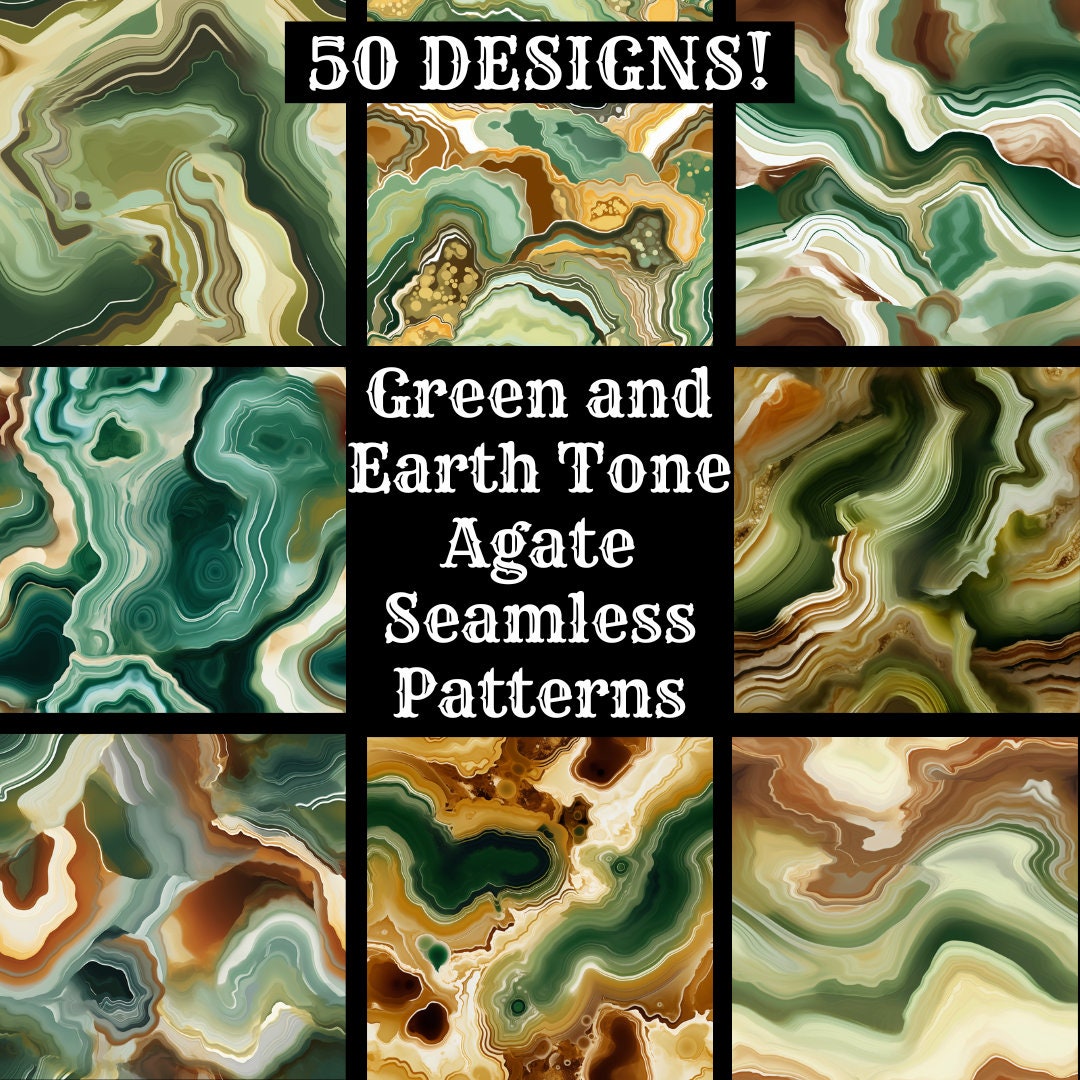 Green and Earth Tone Agate Seamless Digital Paper, Printable Scrapbook ...
