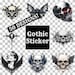 Gothic Sticker Clipart: 50 PNG Transparent Graphics (digital Download ...