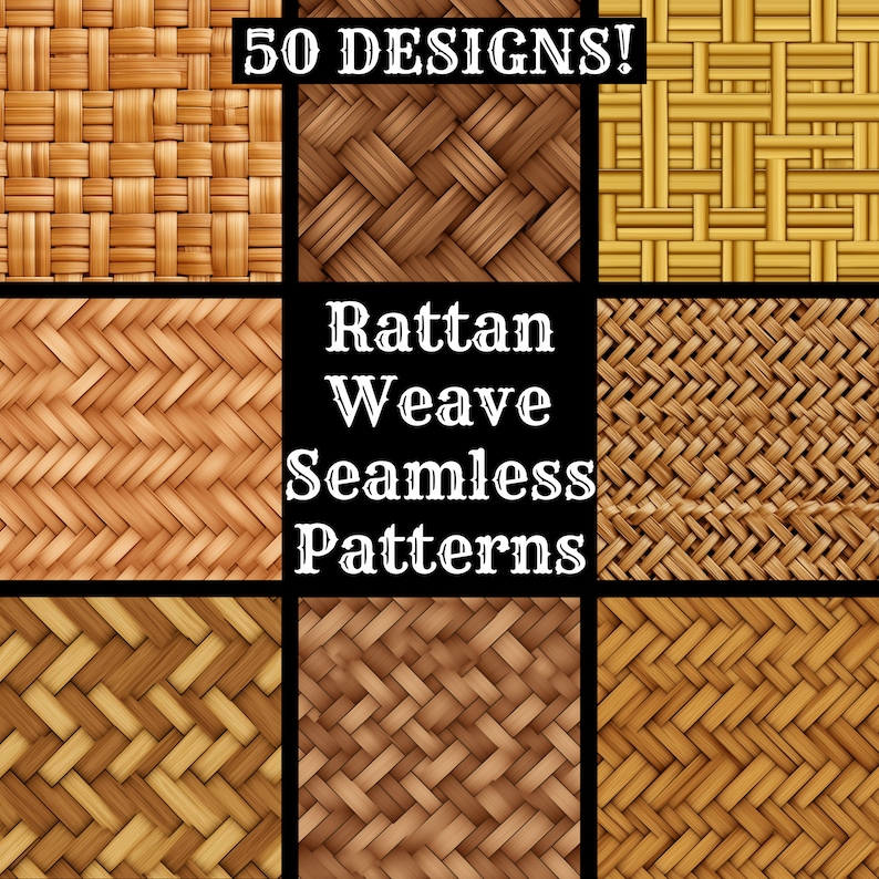 Rattan Weave Seamless Digital Paper, Printable Scrapbook Paper Seamless ...